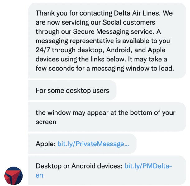 My First Encounter With Delta's New Customer Service Via Messaging App ...