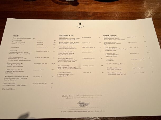 Restaurant Review: Blue Duck Tavern - Park Hyatt Washington DC - Your ...