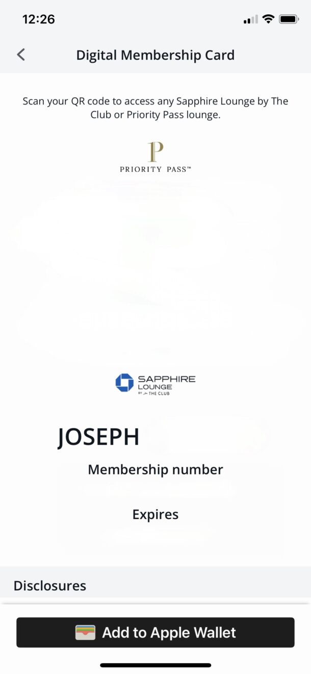 Unveiling the "Secret" Chase Priority Pass Digital Card - Your Mileage ...