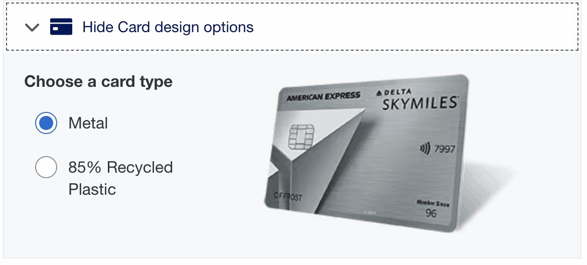 Delta SkyMiles Amex Cards Offer a Choice: Metal or Recycled Plastic ...
