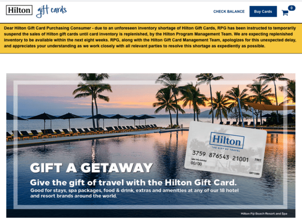 Update on Hilton Gift Card Hiccups - Your Mileage May Vary