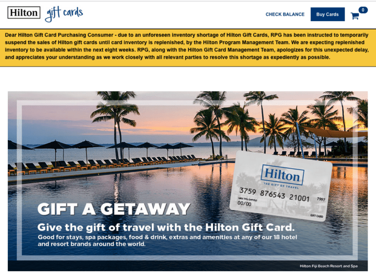 Update on Hilton Gift Card Hiccups - Your Mileage May Vary